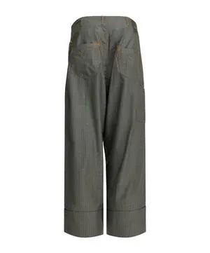 Junya Watanabe Pinstripe Cuffed Hem Pants
