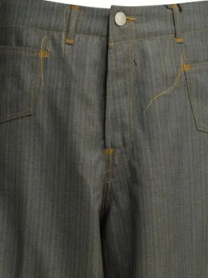 Junya Watanabe Pinstripe Cuffed Hem Pants