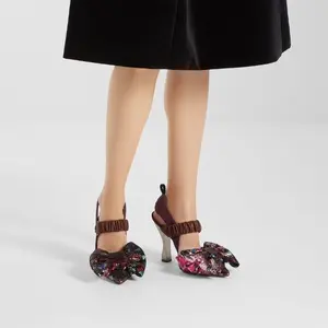 Fendi Colibri Sequined High-heeled Slingbacks With Bow Detailing - Multicolor