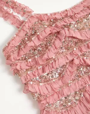 Valentino Garavani Embellished Ruffled Chiffon Top