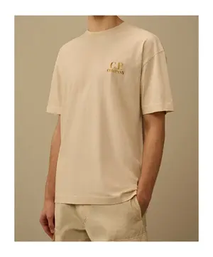 C.P. COMPANY Logo Printed Crewneck T-shirt - Nude
