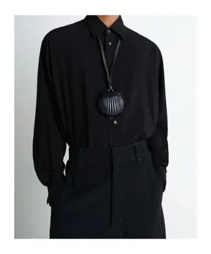 LEMAIRE X Carlos Penafiel Leather Shell Coin Purse Necklace