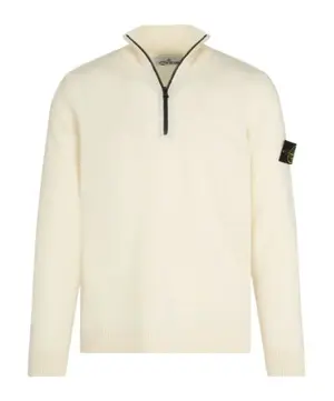 Stone Island Quarter Zip Knit Pullover - Ivory