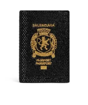 Balenciaga Passport Holder With Rhinestones - Black