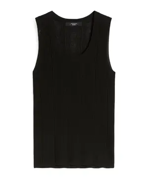 Max Mara Sleeveless Ribbed Knit Top - Black