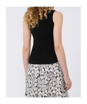 Max Mara Sleeveless Ribbed Knit Top - Black
