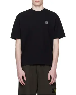 Stone Island Logo Patch Crewneck T-shirt - Black