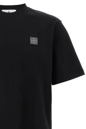 Stone Island Logo Patch Crewneck T-shirt - Black