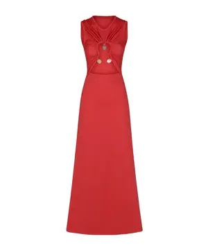 Christopher Esber Hiero Stone-embellished Cut-out Maxi Dress