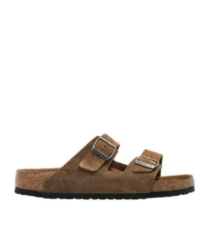 BIRKENSTOCK Arizona Soft Footbed Leather Sandals With Adjustable Straps - Brown