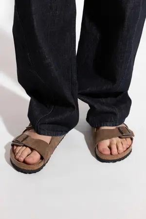 BIRKENSTOCK Arizona Soft Footbed Leather Sandals With Adjustable Straps - Brown