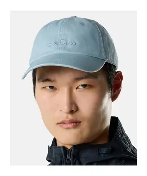 Stone Island Embroidered Logo Baseball Cap - Dusty Blue