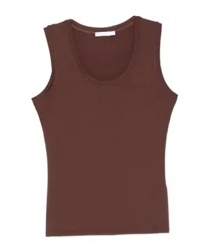 Patrizia Pepe Sleeveless Round Neck Top - Red