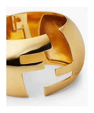 Fendi Gold-finish Metal Bracelet With Sphera Cut-out Motif