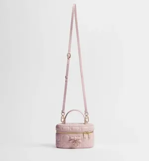 Dior Quilted Cosmetic Vanity Case With Bow Charm