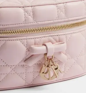 Dior Quilted Cosmetic Vanity Case With Bow Charm