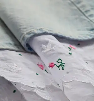 Dior Short-sleeved Denim Dress With Bow Detail