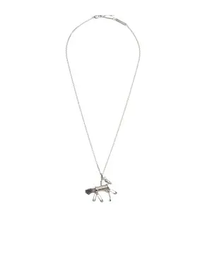Dior Couture Charms Horse Pendant Necklace - Silver