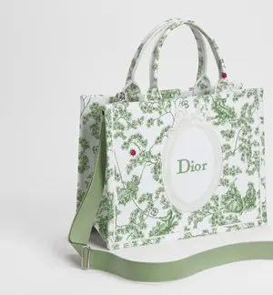 Dior Medium Book Tote - Green Multicolor