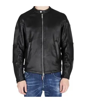 Dsquared2 Zipped Biker Jacket With 'twinbro' Print