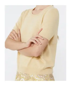 Max Mara Crew Neck Short-sleeved Knit Sweater