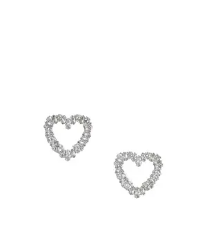 SELF-PORTRAIT Crystal Embellished Heart Earrings