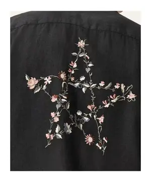 ALLSAINTS Wilder Logo-embroidery Short-sleeve Shirt - Black