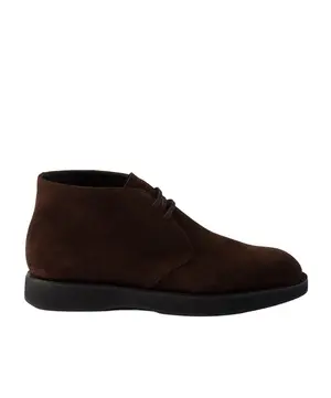 Prada Suede Chukka Boots - Dark Brown