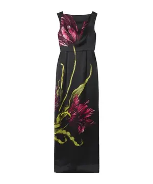 Erdem Printed Satin Maxi Dress