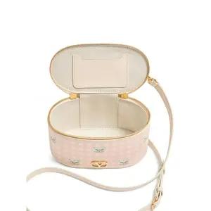 Valentino Garavani Vlogo Signature Mini Vanity Case In Grainy Calfskin - Pink