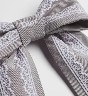 Dior Embroidered Twist Bow Hair Clip