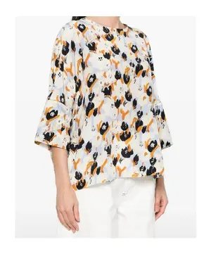 Marni Floral Pattern Short-sleeve Blouse