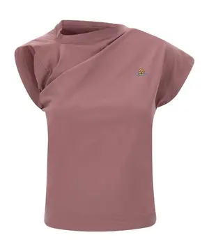 VIVIENNE WESTWOOD One-shoulder Embroidered Orb Top - Rose