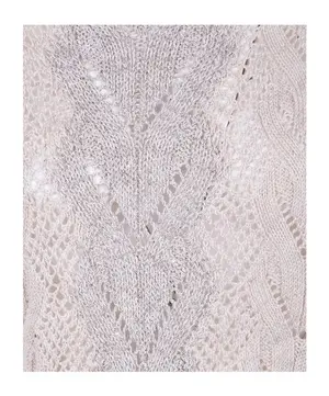 D.exterior Open Knit Boat Neck Sweater