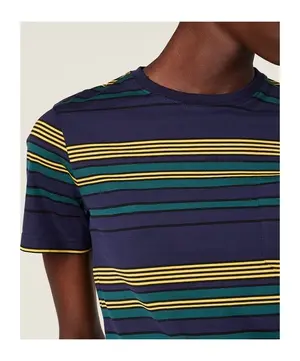 Miu Miu Short Sleeve Striped T-shirt - Blue/bottle