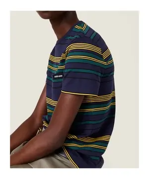 Miu Miu Short Sleeve Striped T-shirt - Blue/bottle