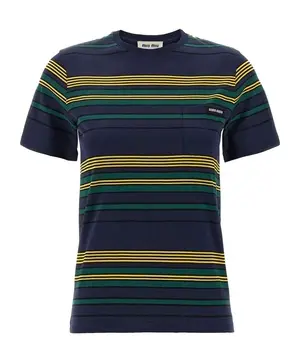 Miu Miu Miu Miu Short Sleeve Striped T-Shirt No