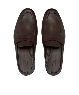 Zegna Penny Leather Loafers
