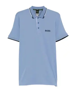 Hugo Boss Logo-print Polo Shirt - Light Blue