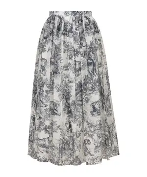 Dior Mid-length Skirt With Pleated Hem - No