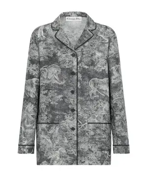 Dior Graphic Print Lapel Collar Shirt