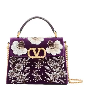 Valentino Garavani Mini Vsling Handbag With Jewel Logo - Black