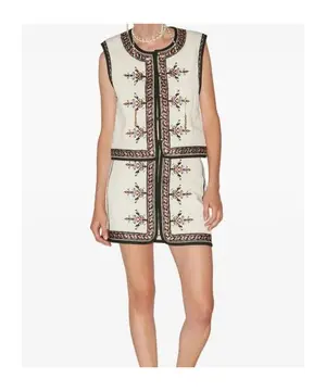 Isabel Marant Étoile Sleeveless Geometric Embroidered Gilet