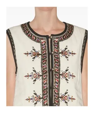 Isabel Marant Étoile Sleeveless Geometric Embroidered Gilet