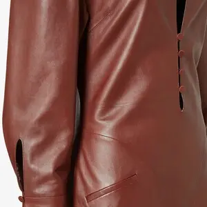 Fendi Midi Leather Dress With V-neck