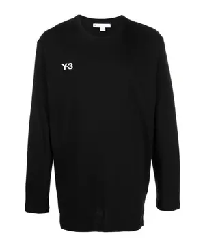Y3 Logo-print Long-sleeve T-shirt - Black