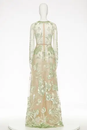 Valentino Garavani Long-sleeved Embroidered Gown