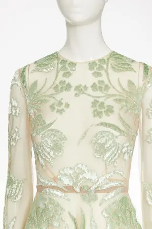 Valentino Garavani Long-sleeved Embroidered Gown