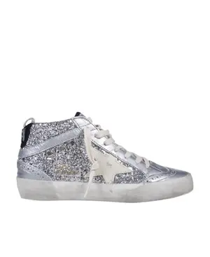 GOLDEN GOOSE Mid-star Glitter Sneakers - Gray
