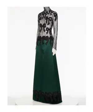 Valentino Garavani Long-sleeved Bow-patterned Dress